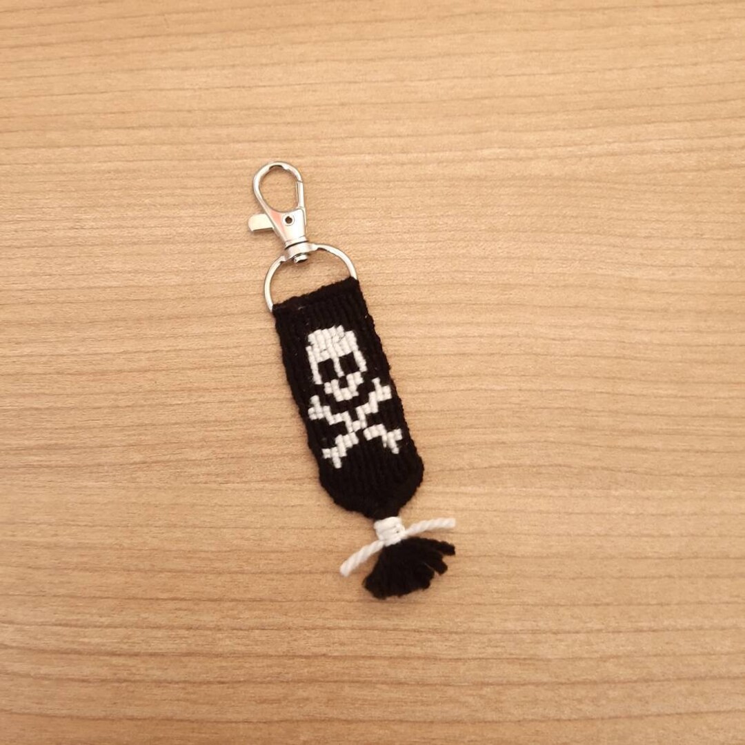 Keychain Skull and Bones Alpha Pattern Friendship - Etsy
