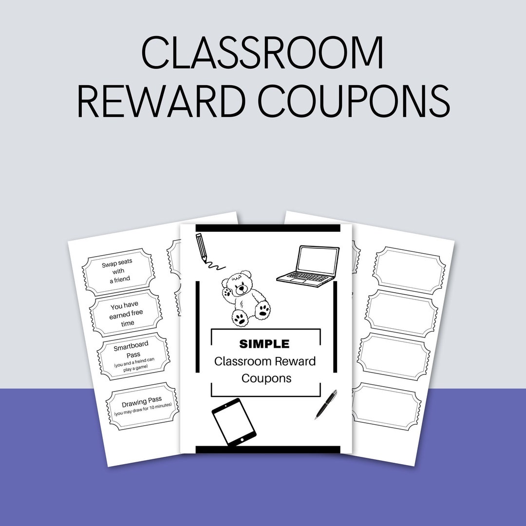 Simple Classroom Reward Coupons - Etsy
