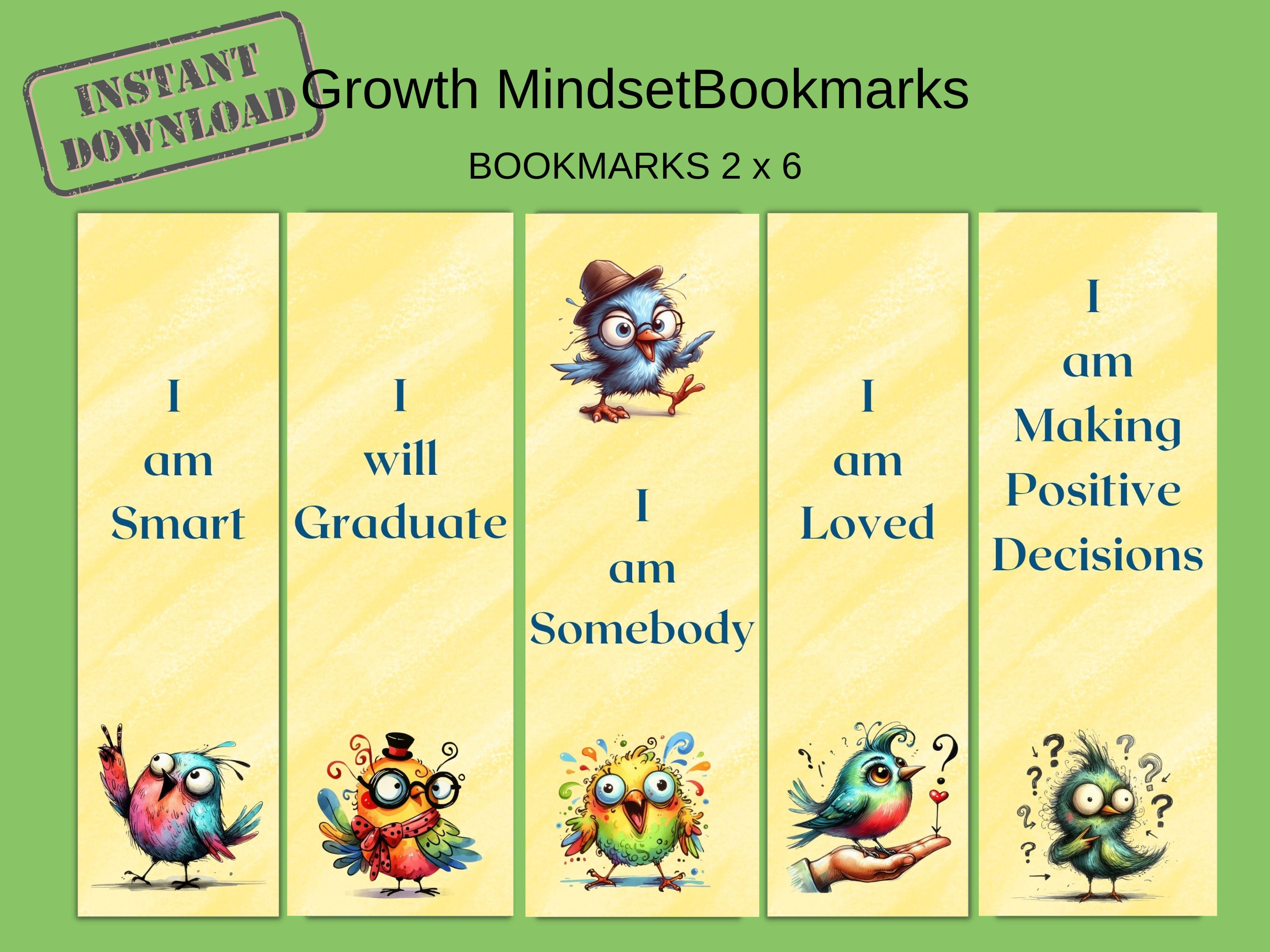 16 Growth Mindset Bookmarks for Students, 16 Mindfulness Bookmarks ...