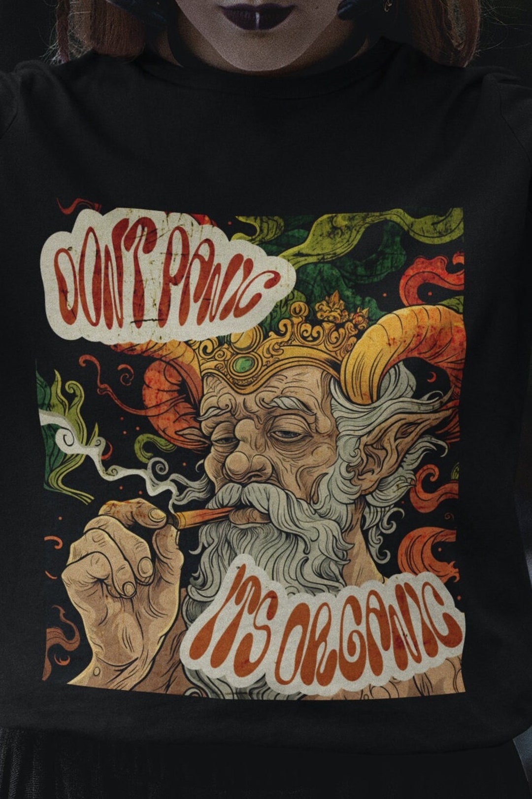 Don't Panic It Organic Pan God Stoner Tee Greek Pantheon Tshirt for ...