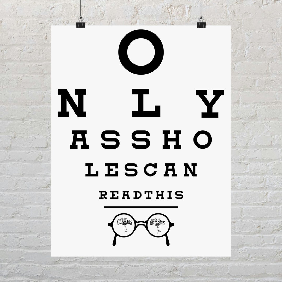 Funny Optometrist Gift Poster, Optometry Poster, Snellen, Eye Chart ...