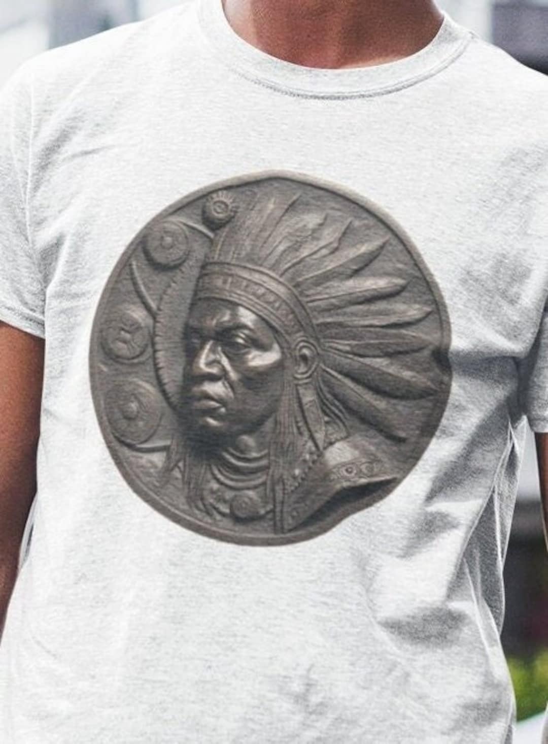 Mens American Chief Medallion Shirt, Moorish Tshirt, Native American T ...