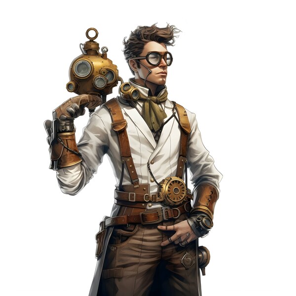 Steampunk Men Clipart - Etsy