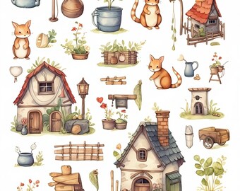 Cute Cottage Core Clipart SVG and PNG - Etsy