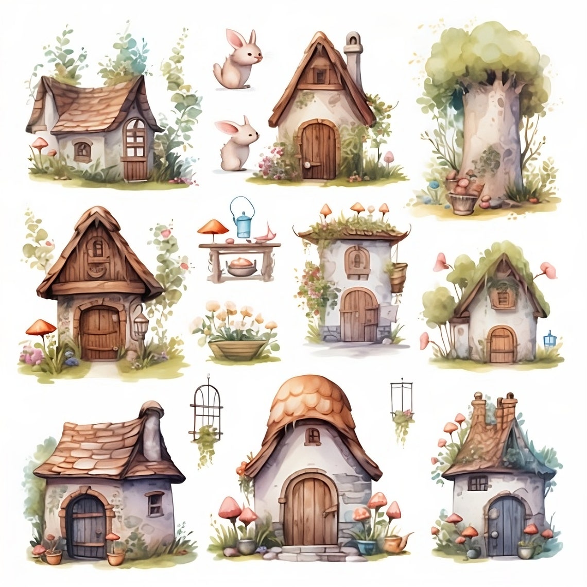 Cute Cottage Core Clipart SVG and PNG - Etsy