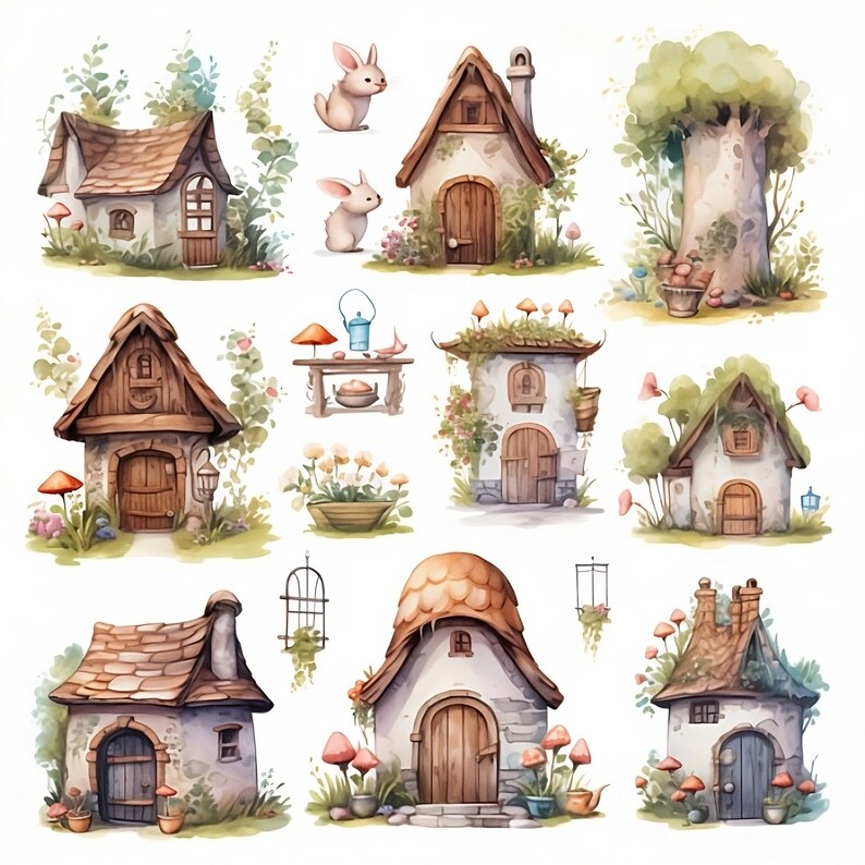 Cute Cottage Core Clipart SVG and PNG - Etsy