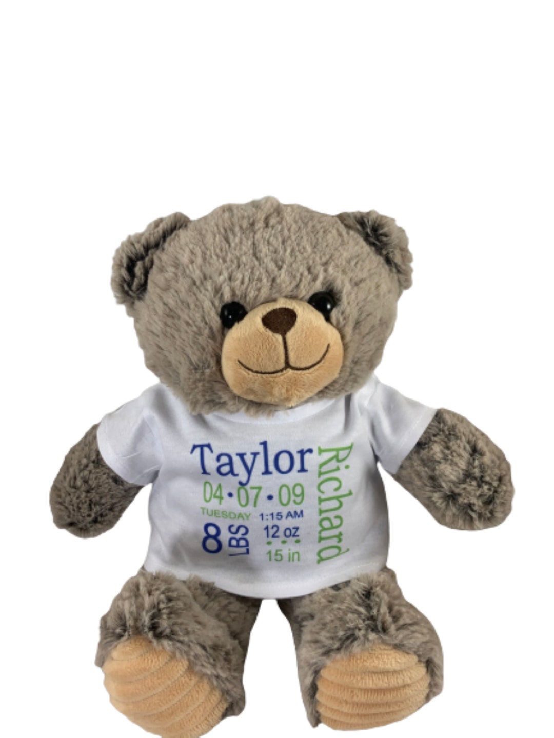Birth Announcement Bear Custom Teddy Bear Keepsake Bear Baby Keepsake ...