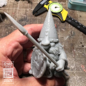Gonk Gnome or Dwarf With Spear, DND Miniature for Tabletop RPG ...