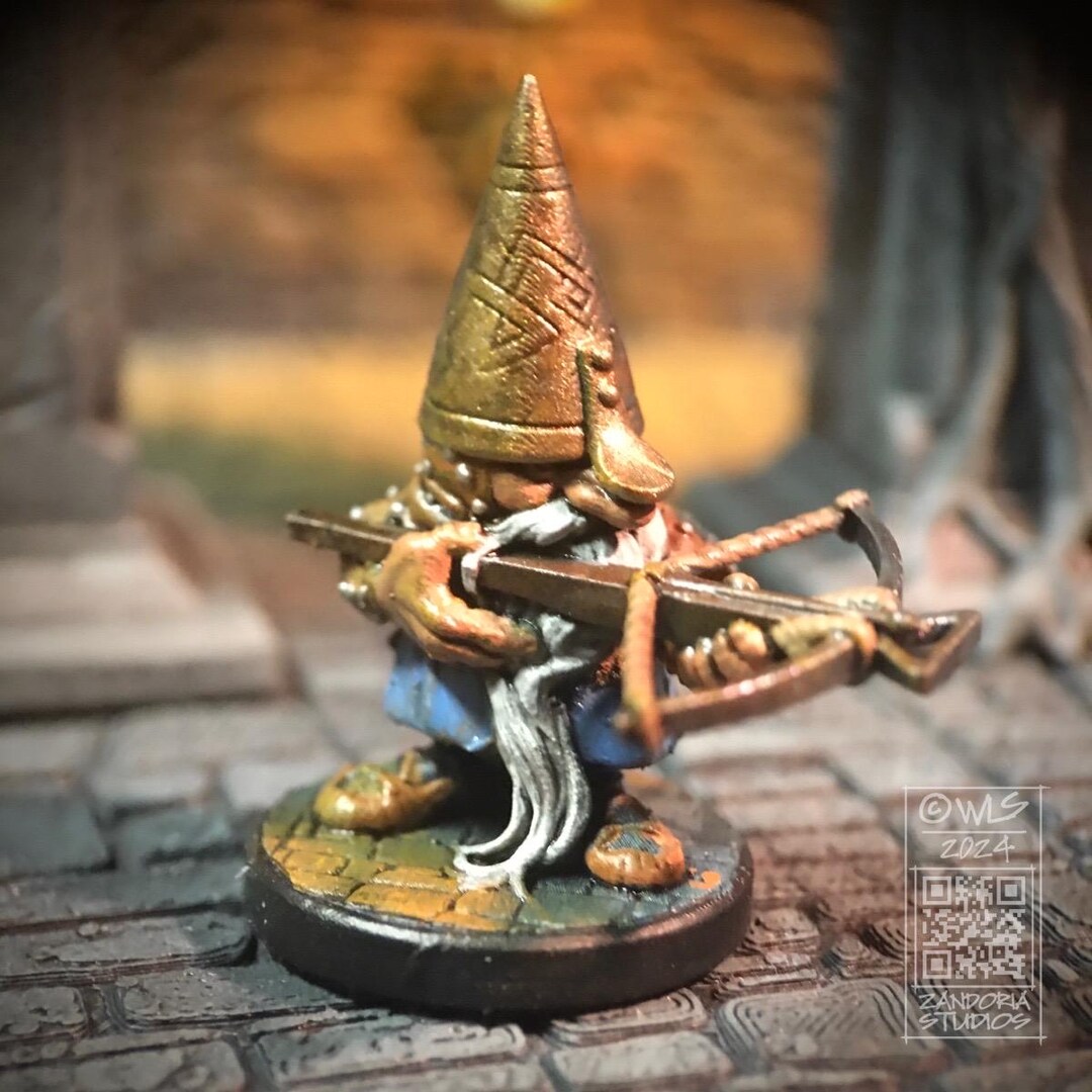 Gonk Gnome or Dwarf With Crossbow, Fantasy Tabletop RPG DND Character ...