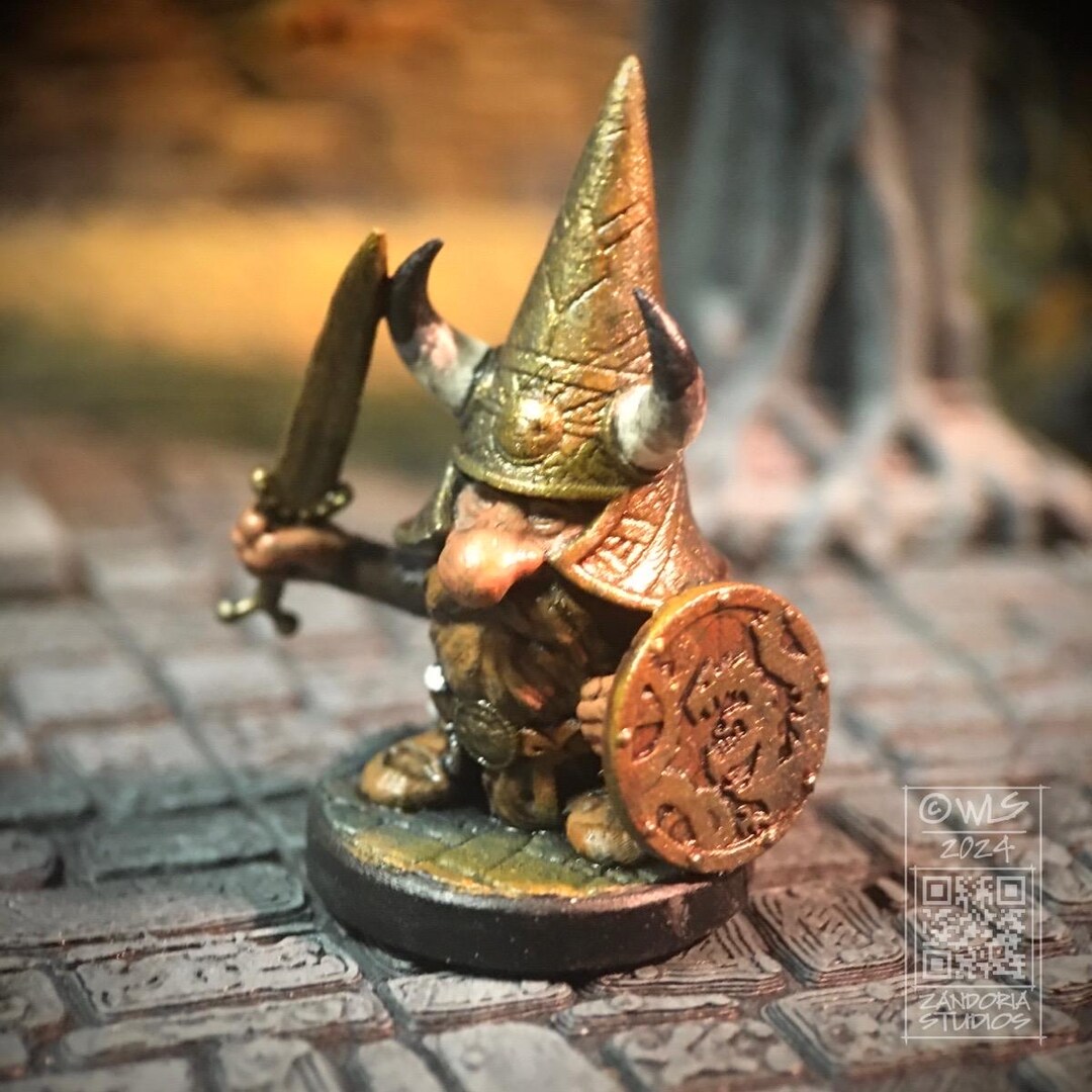 Gonk Gnome or Dwarf With Sword, Miniature for Tabletop RPG Character - Etsy