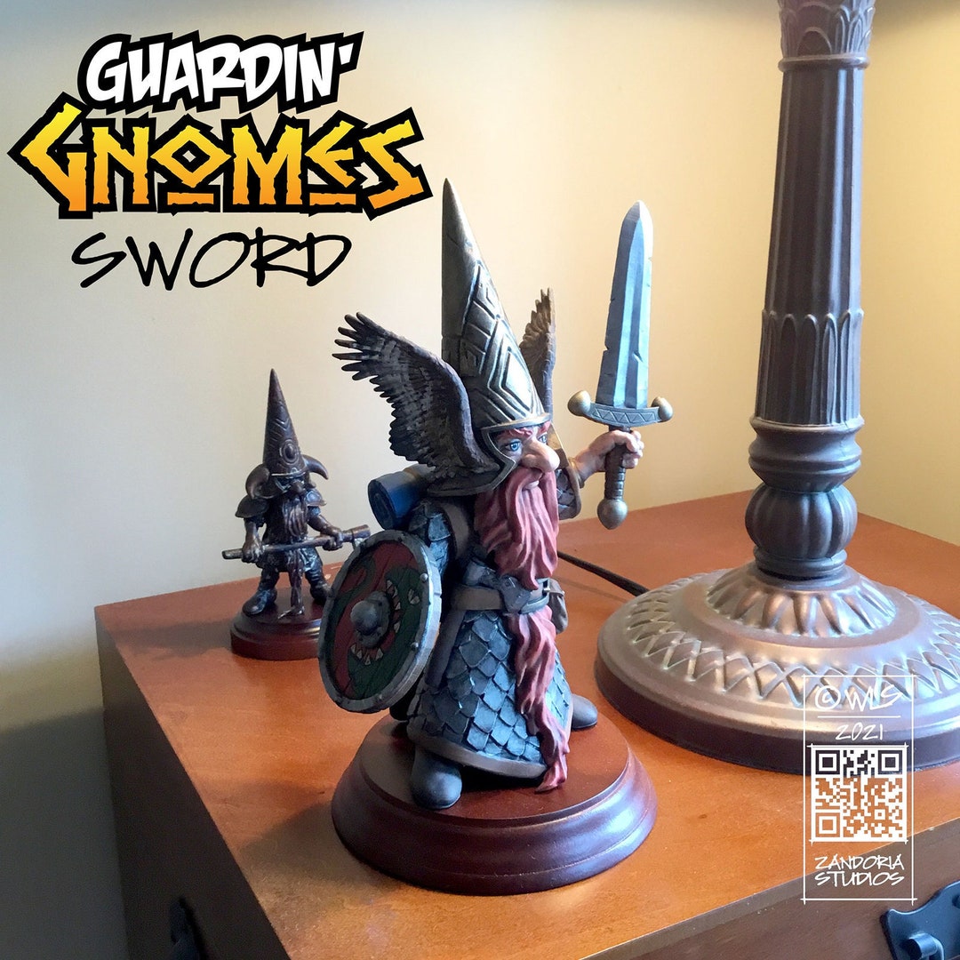 Guardin' Gnome With Sword artist Proof 8 Hand-painted Figurine - Etsy