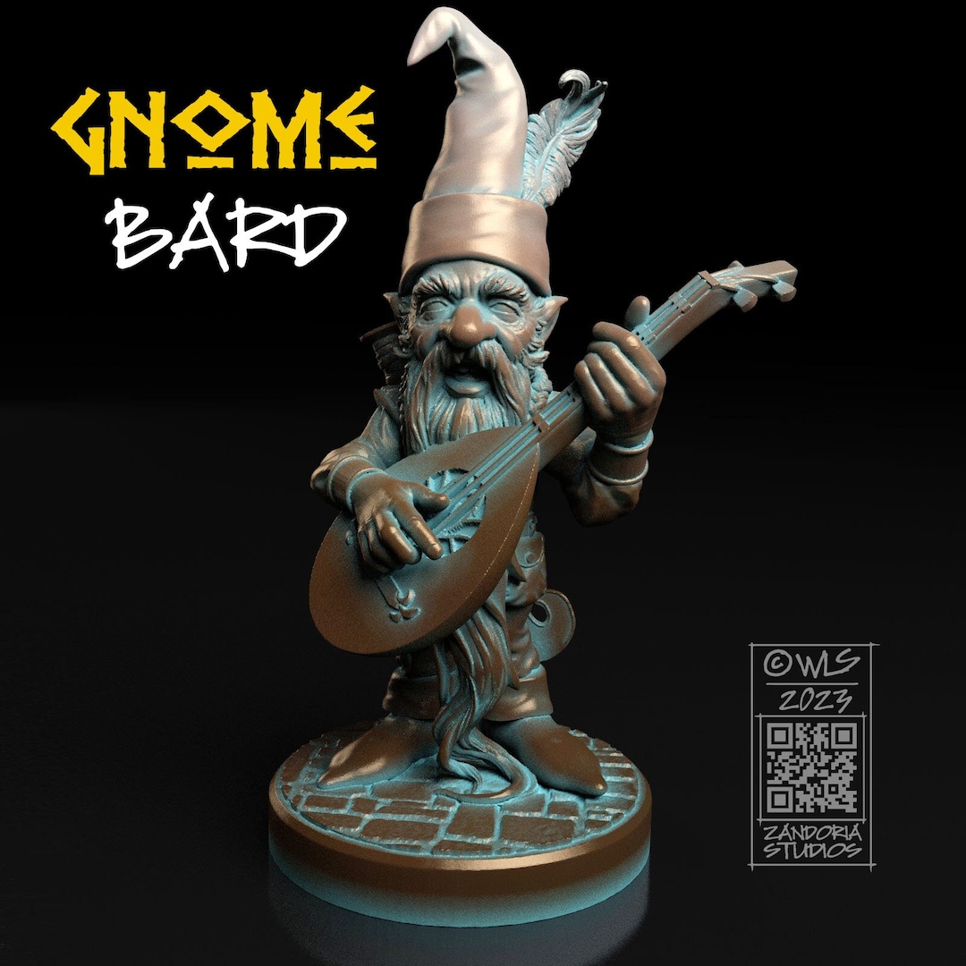 Gnome Bard, Tabletop RPG Miniature unpainted - Etsy