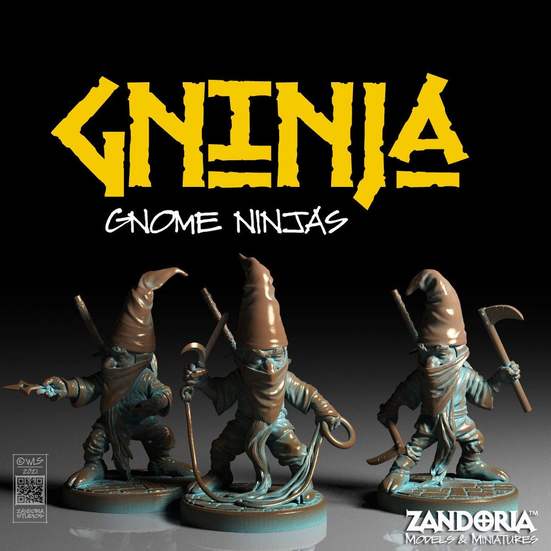 Gnome Ninjas, Fantasy Tabletop RPG Miniatures - Etsy