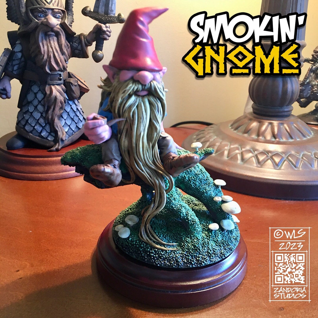 Smokin' Gnome, Fantasy Sculpture Limited-edition Hand-painted Figurine ...