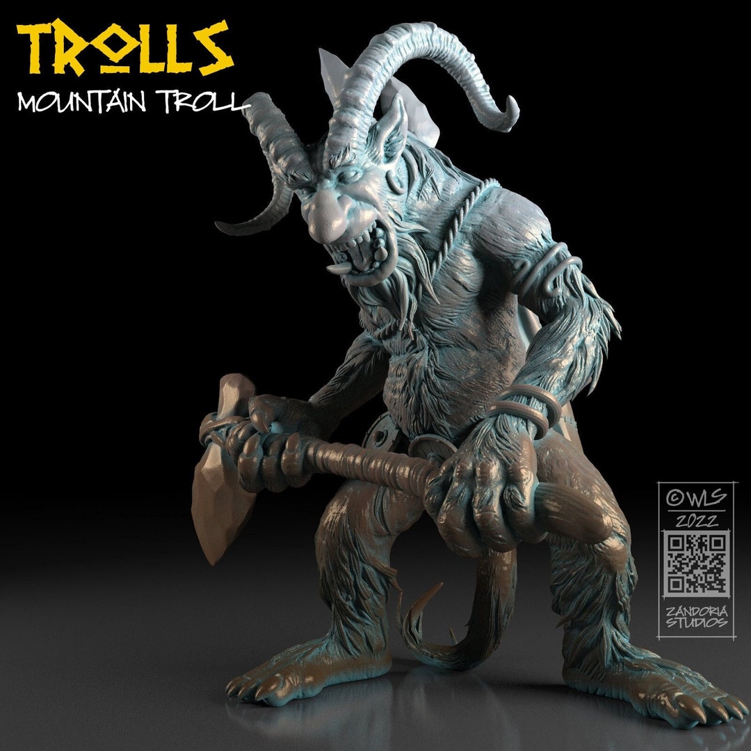 Mountain Troll, Fantasy Tabletop RPG Miniature - Etsy