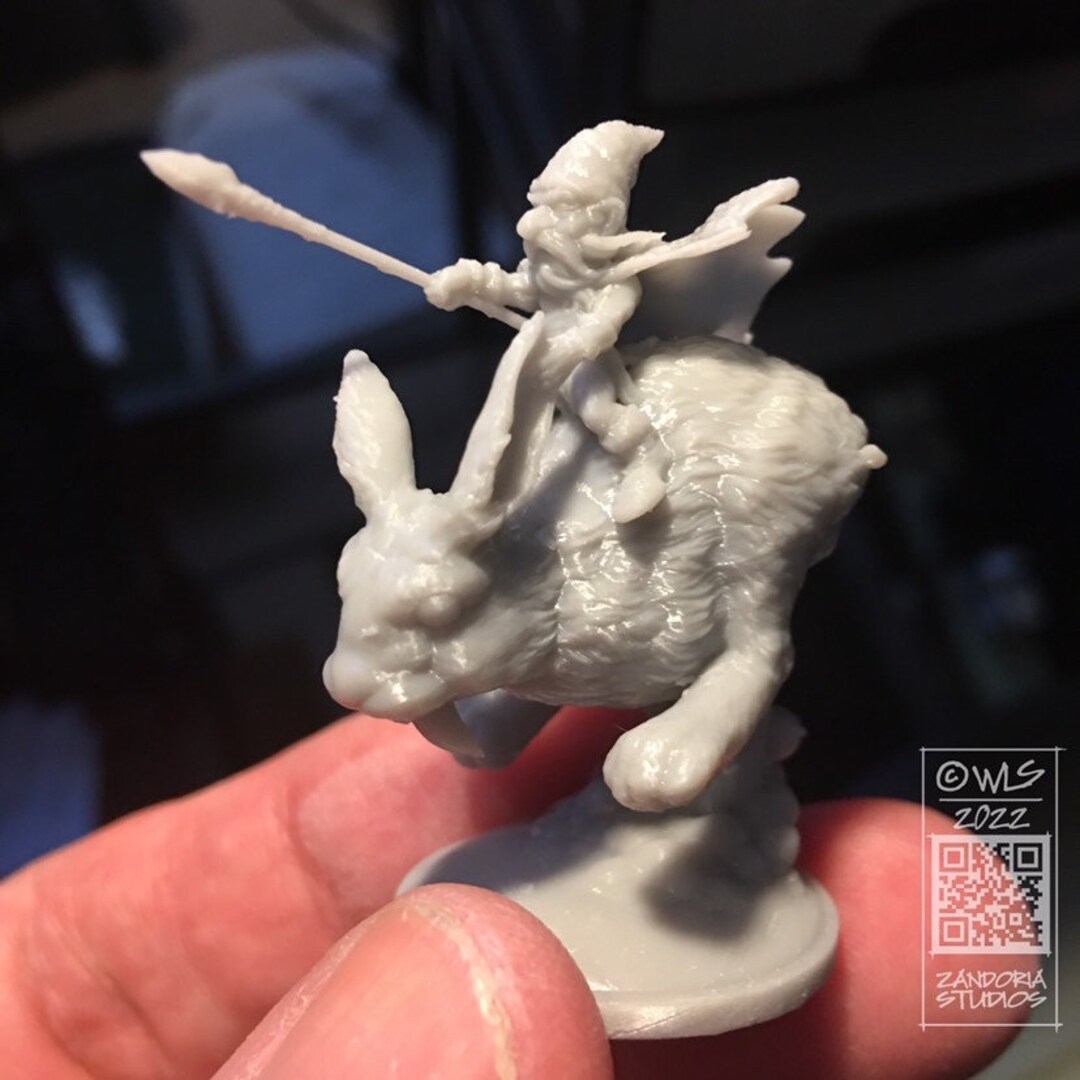 Gnome Rabbit Rider, Fantasy Tabletop RPG Miniature - Etsy