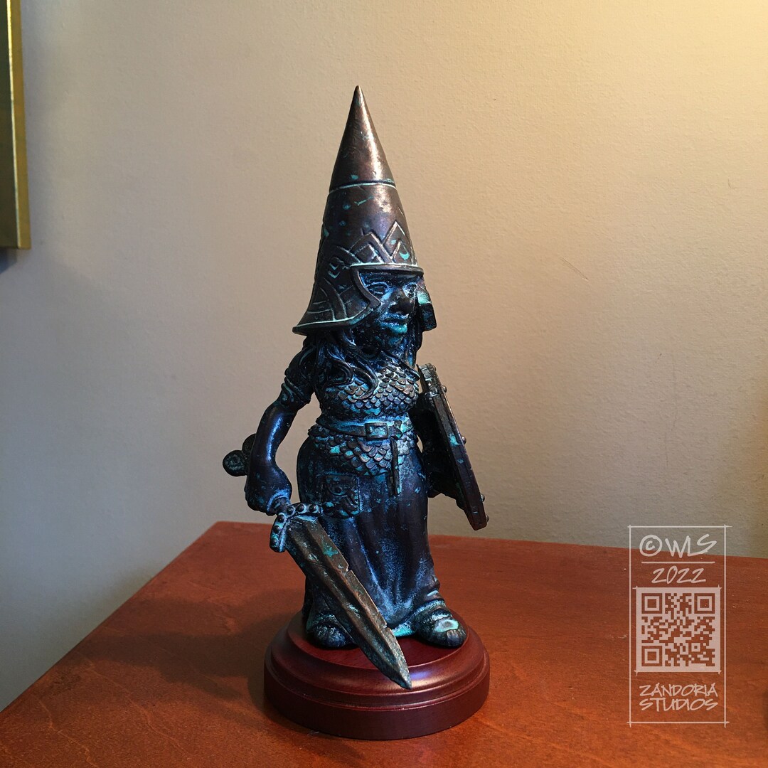 Gnomess Warrior, 4” Bronze Finish Figurine - Etsy
