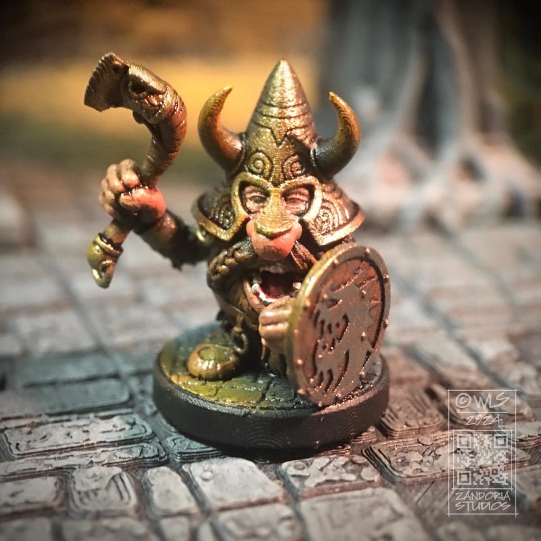 Gonk Gnome or Dwarf Barbarian, DND Character Miniature - Etsy