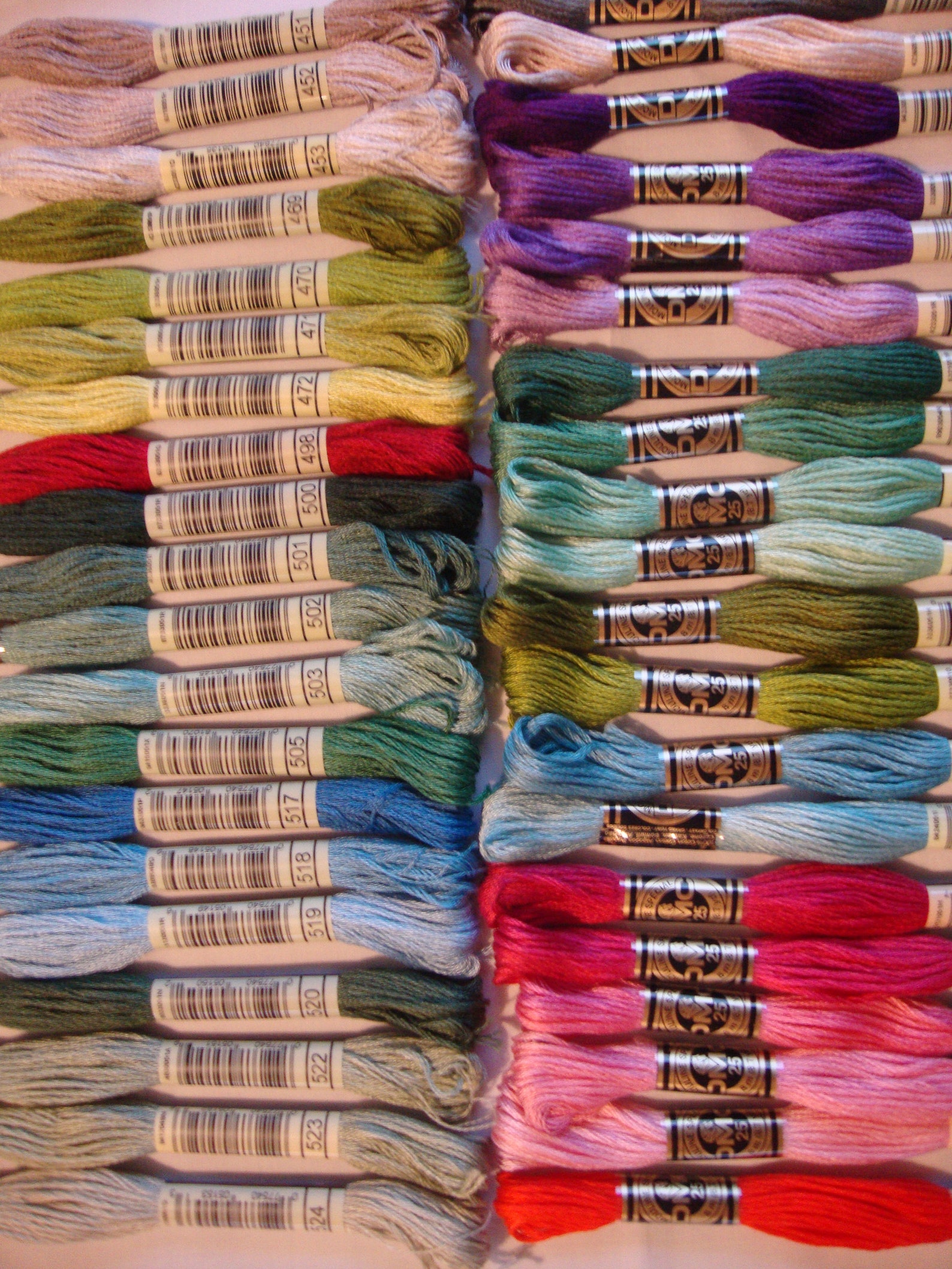 DMC Embroidery Threads NEW 451 to 453 469 470 to 472 498 | Etsy