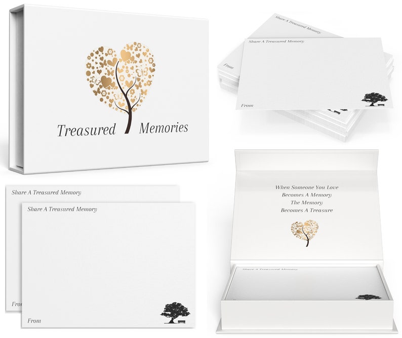 50 Textured Funeral Memory Cards With Beautiful Presentation Box - A ...