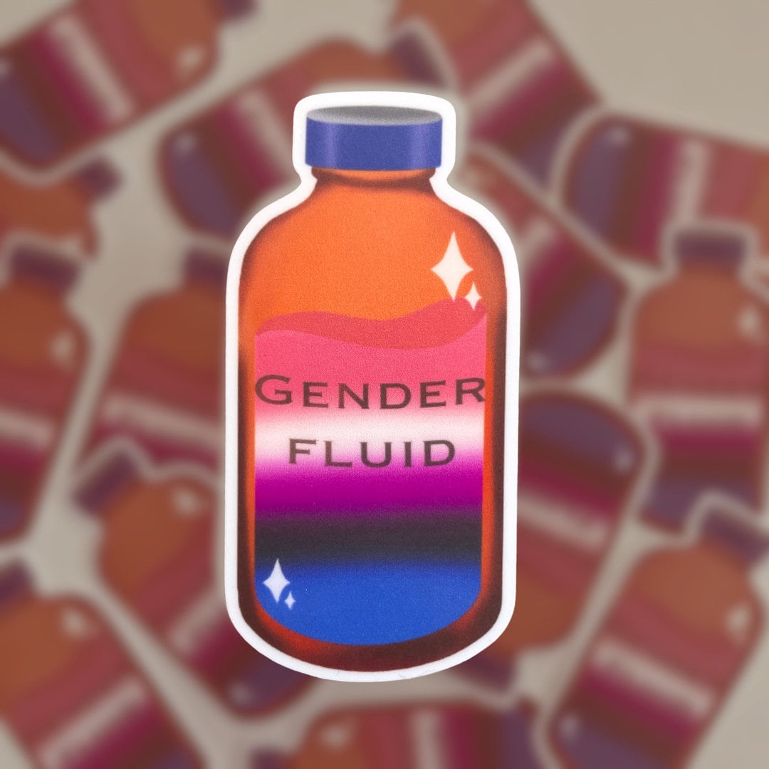 Gender Fluid Sticker LGBTQ Pride Flag Art Matte Sticker - Etsy