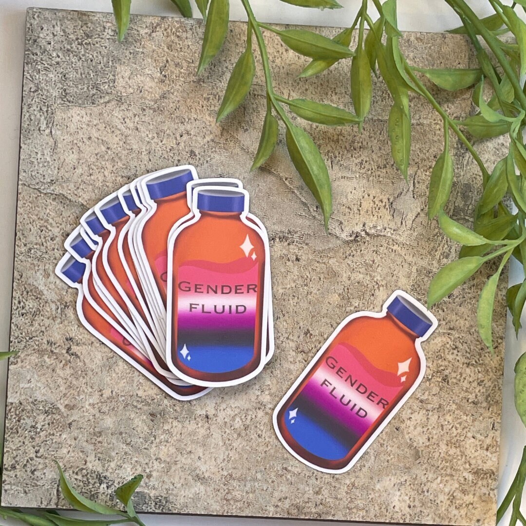 Gender Fluid Sticker LGBTQ Pride Flag Art Matte Sticker - Etsy