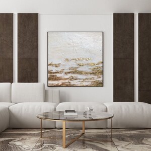 Beige Gold Abstract Painting Original Large Gold and Beige Wall Art ...