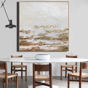 Beige Gold Abstract Painting Original Large Gold and Beige Wall Art ...