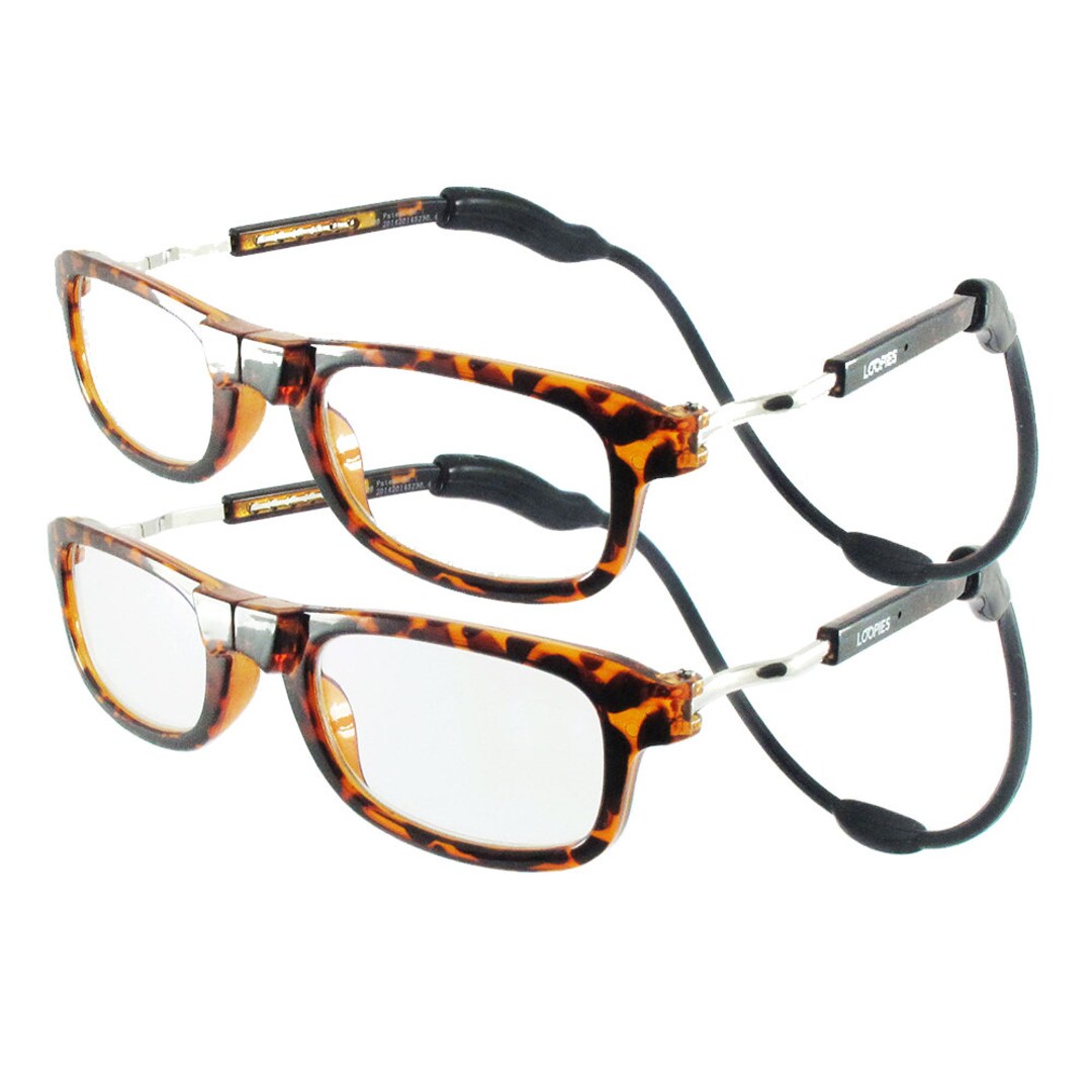 Loopies TWIN-PACK Magnetic Reading Glasses, Prescription Quality, UV ...