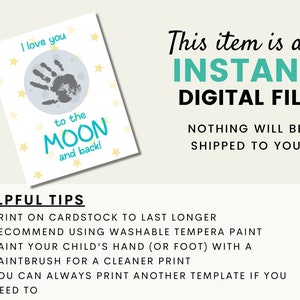 I Love You to the Moon and Back Valentine Handprint Art Craft | DIY ...