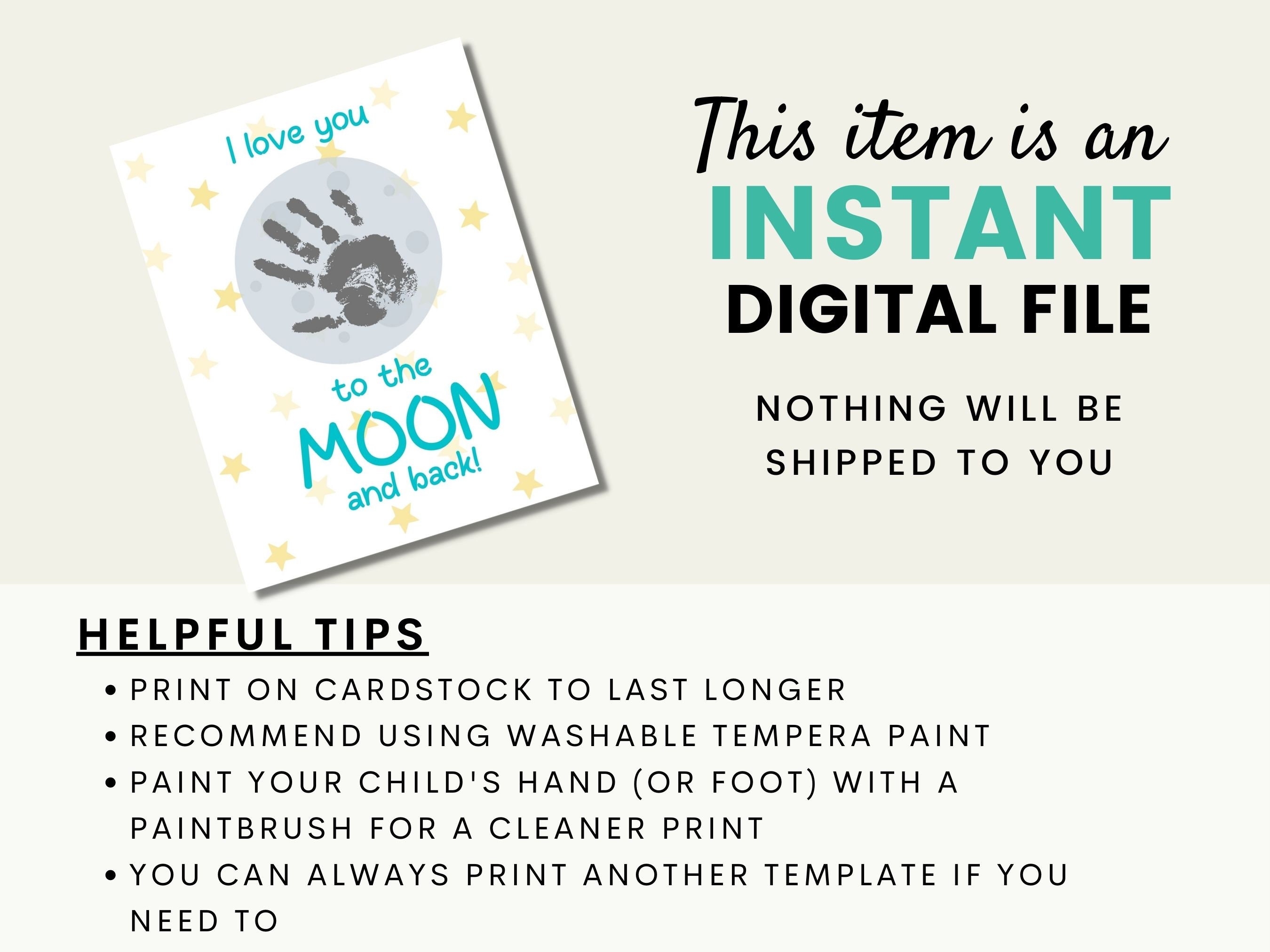 I Love You to the Moon and Back Valentine Handprint Art Craft | DIY ...