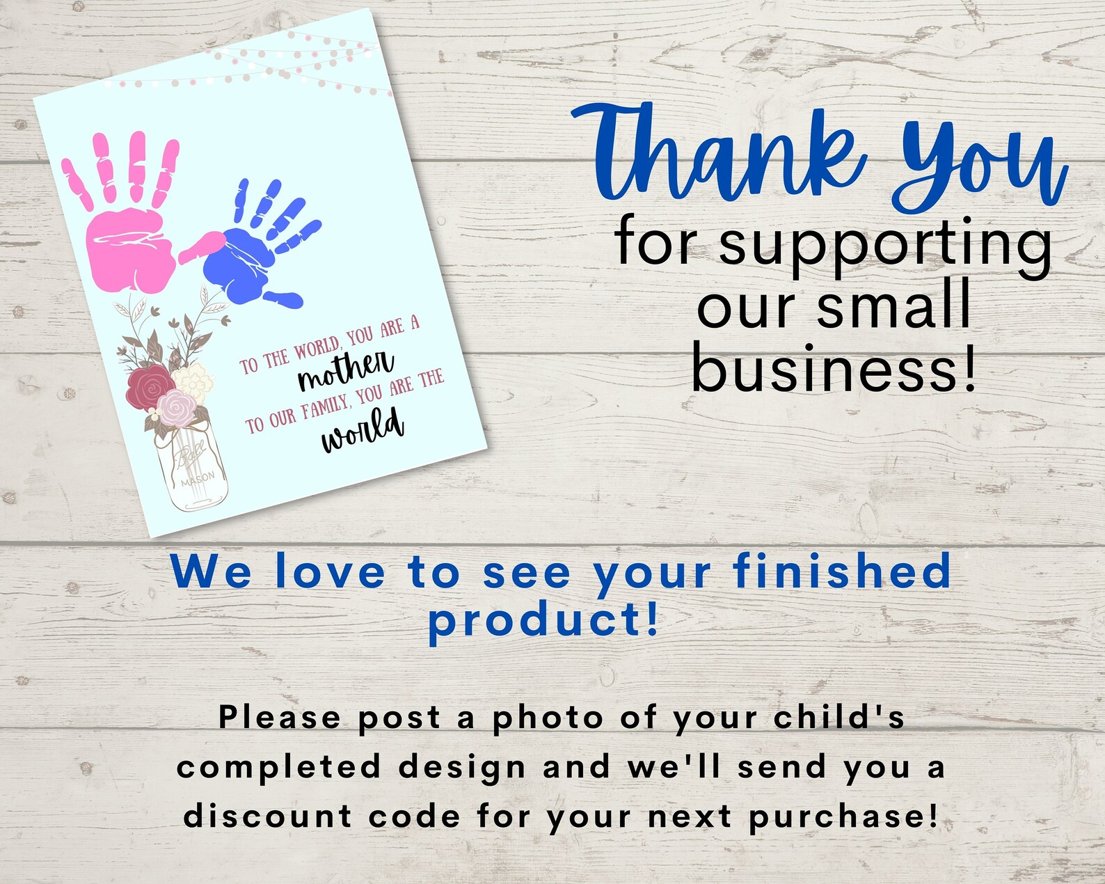 Mothers Day Handprint Art Mason Jar Two Flowers Handprint - Etsy