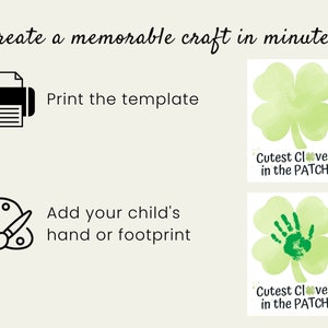 Cutest Clover in the Patch Shamrock Handprint Art Craft DIY St Patrick ...