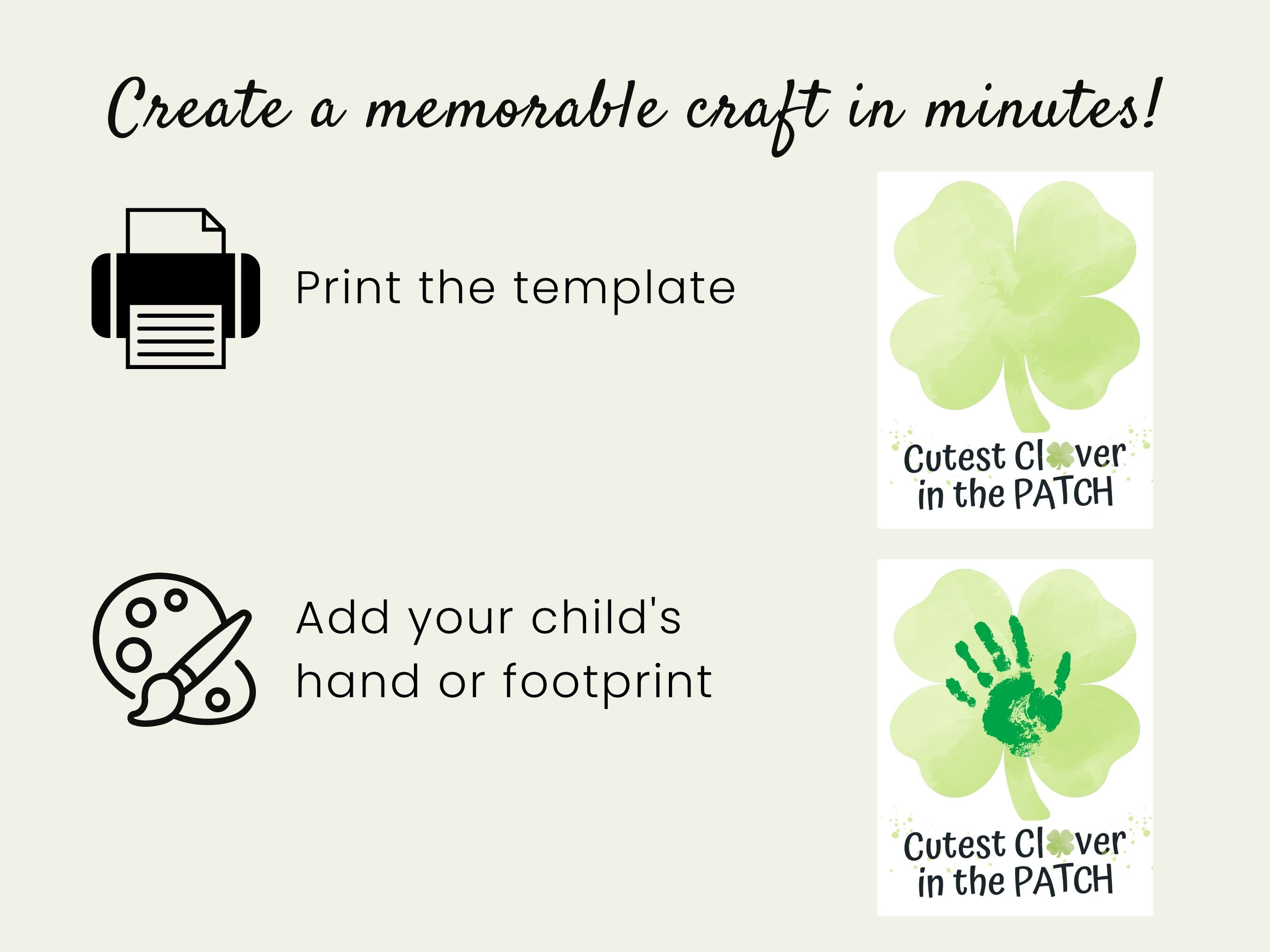 Cutest Clover in the Patch Shamrock Handprint Art Craft DIY St Patrick ...