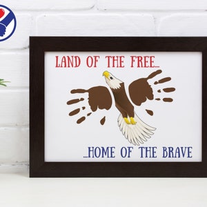 4th of July Bald Eagle Handprint Art | Bald Eagle Patriotic Printable ...