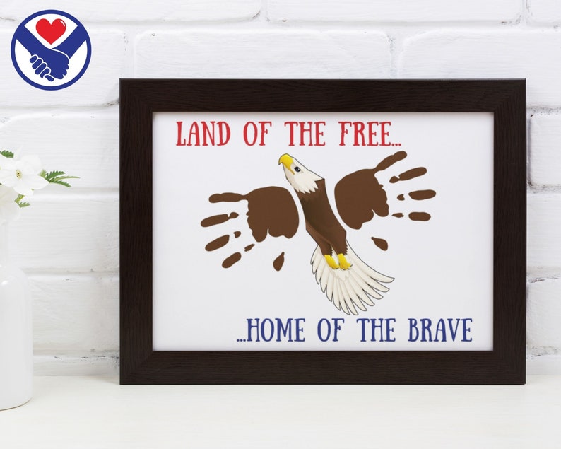 4th of July Bald Eagle Handprint Art Bald Eagle Patriotic Printable ...