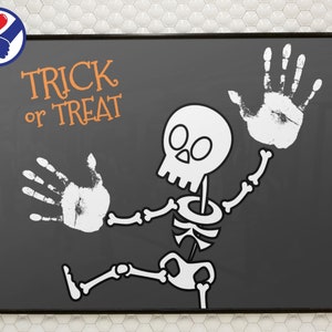 Halloween Skeleton Handprint Art | Skeleton Printable Craft | Toddler ...