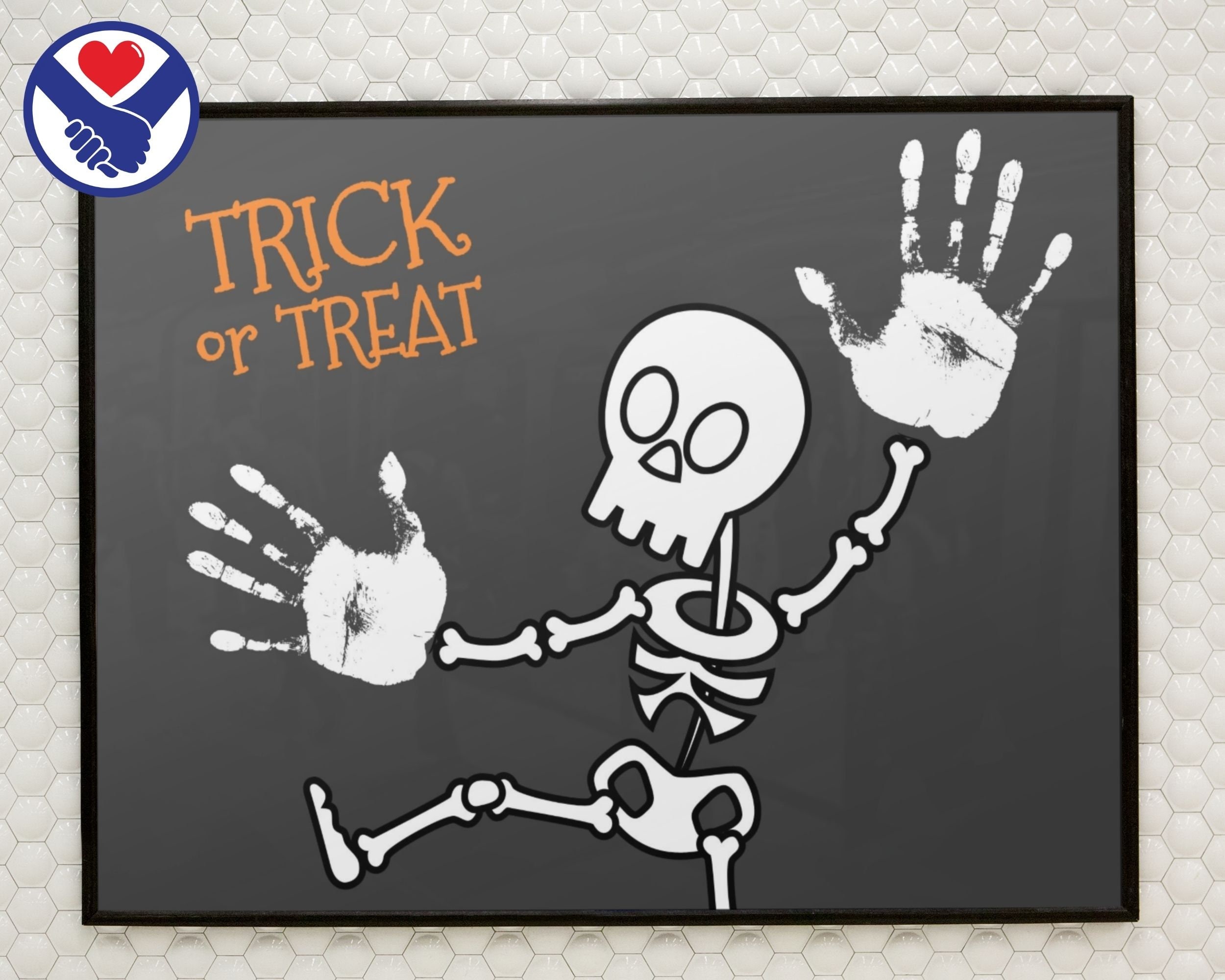 Halloween Skeleton Handprint Art | Skeleton Printable Craft | Toddler ...