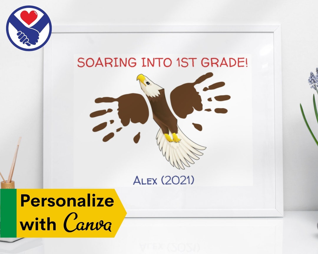 EDITABLE Eagle Back to School Handprint Art | First Day of School ...