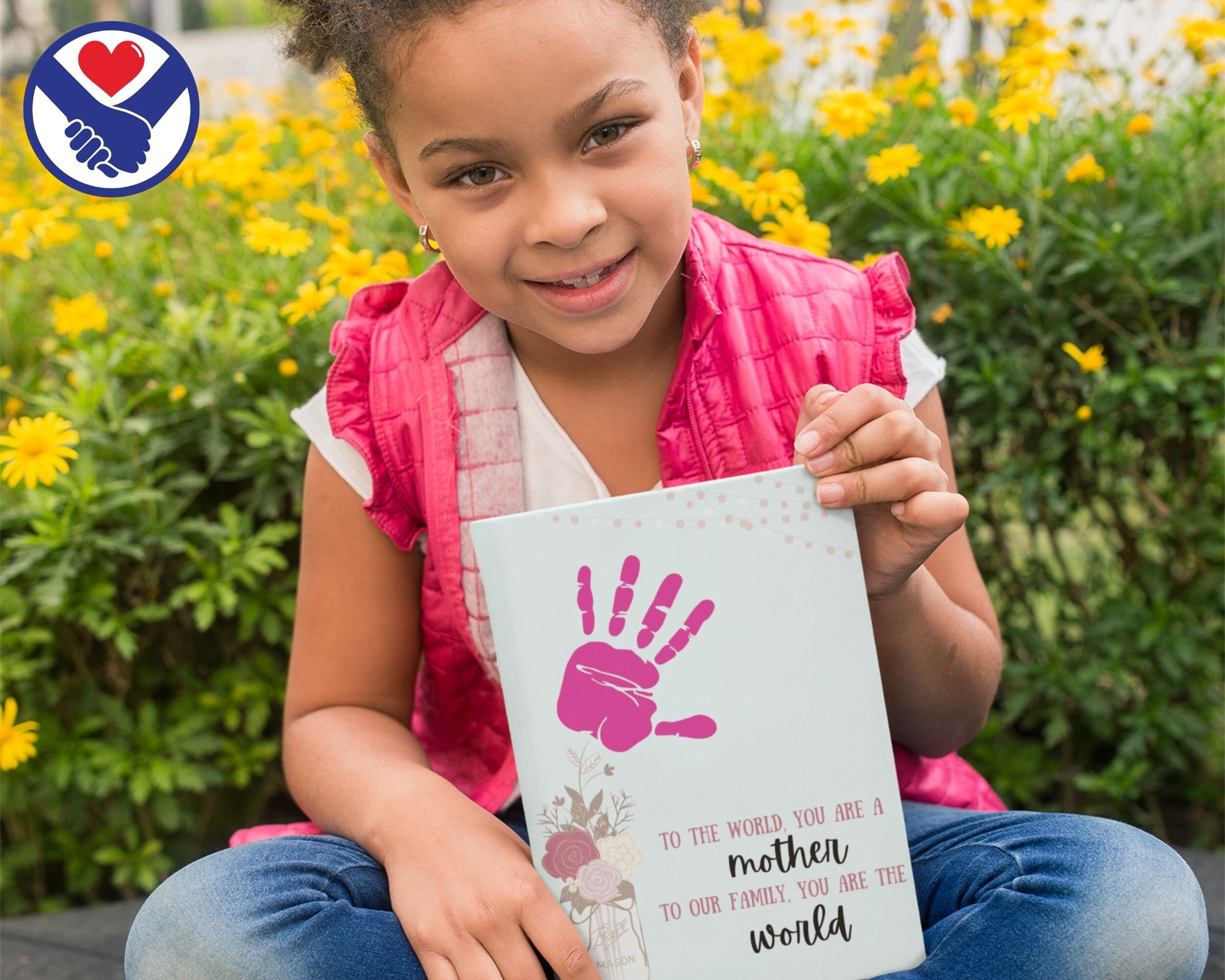 Mothers Day Handprint Art | Mason Jar One Flower Handprint Art ...