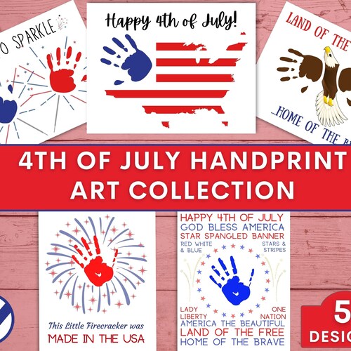 Fireworks Handprint Art for July 4th USA Independence Day - Etsy