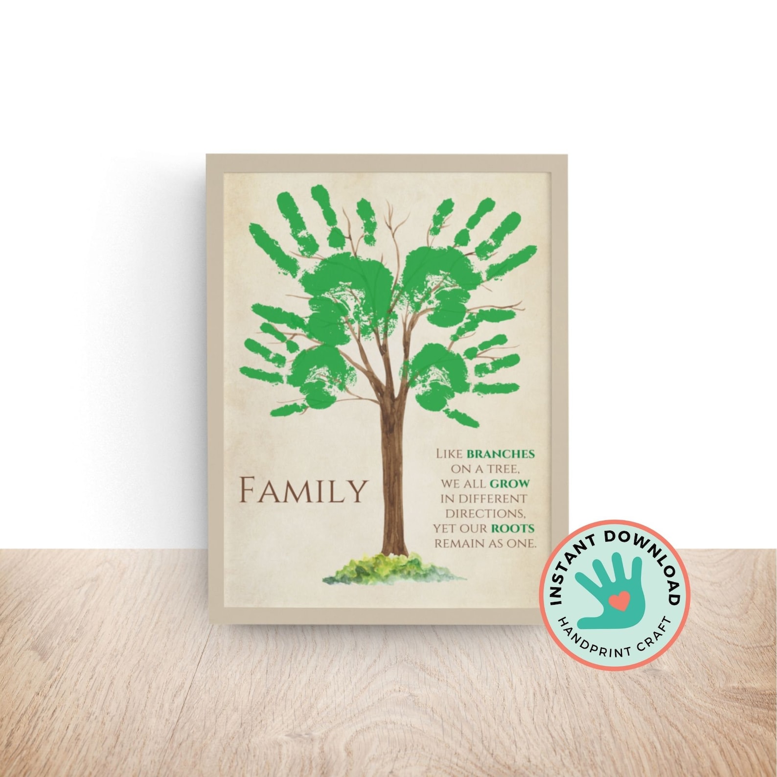 Family Tree Handprint Art Craft | Personalized Gift From Daughter Son ...
