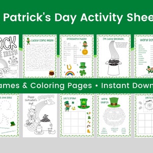 St Patricks Day Activity Sheets for Kids | Leprechaun Maze, Word Search ...