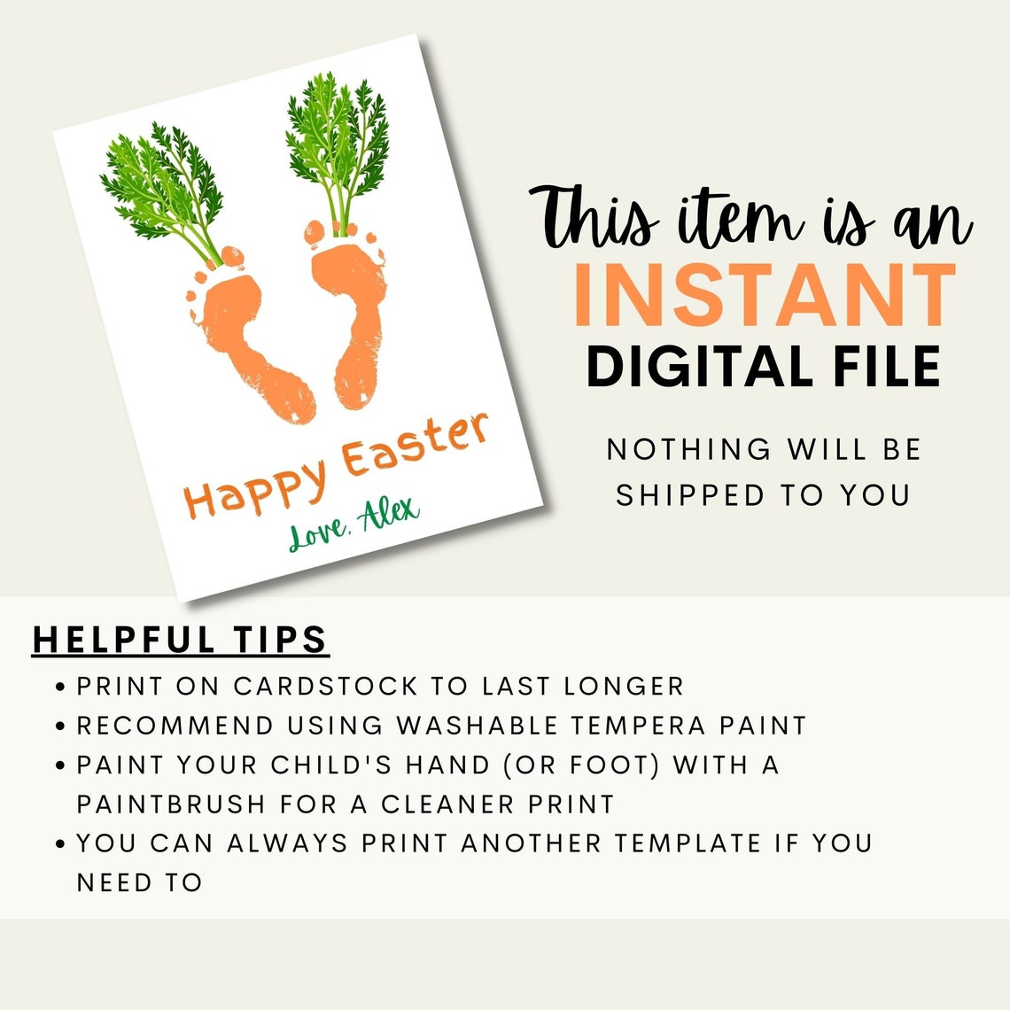 EDITABLE Easter Carrot Printable Handprint Art DIY Easter Craft Easter ...