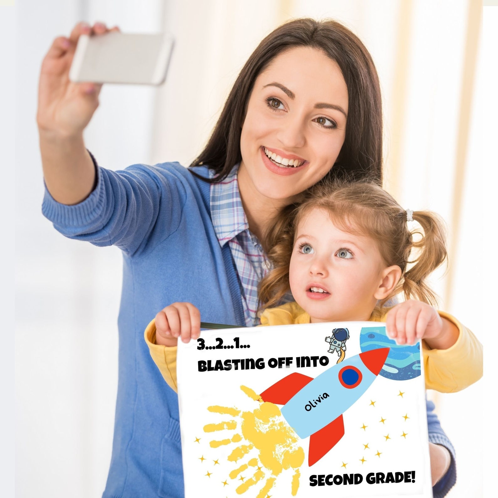 EDITABLE Blast off Into Kindergarten Rocket Personalized Handprint Art ...