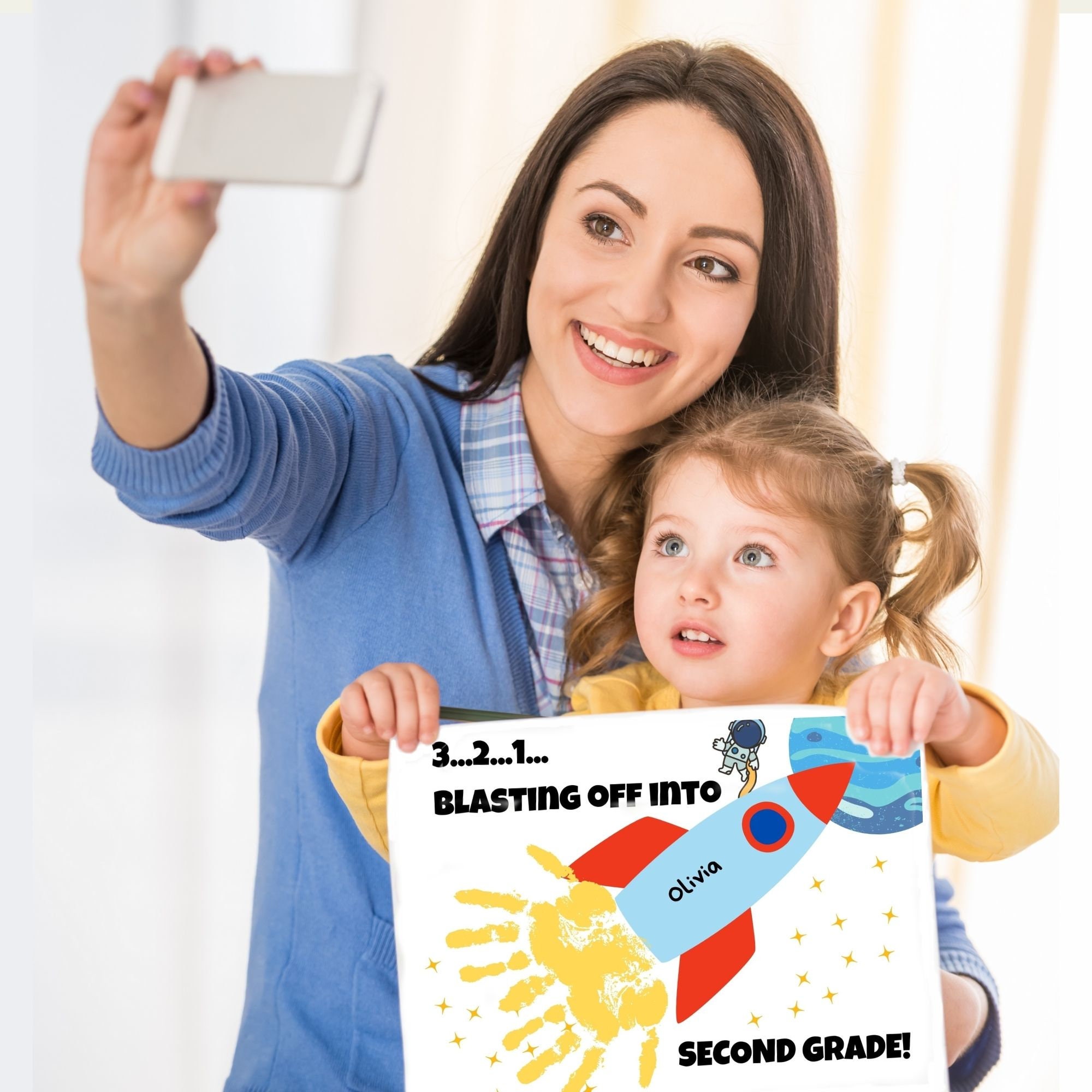 EDITABLE Blast off Into Kindergarten Rocket Personalized Handprint Art ...