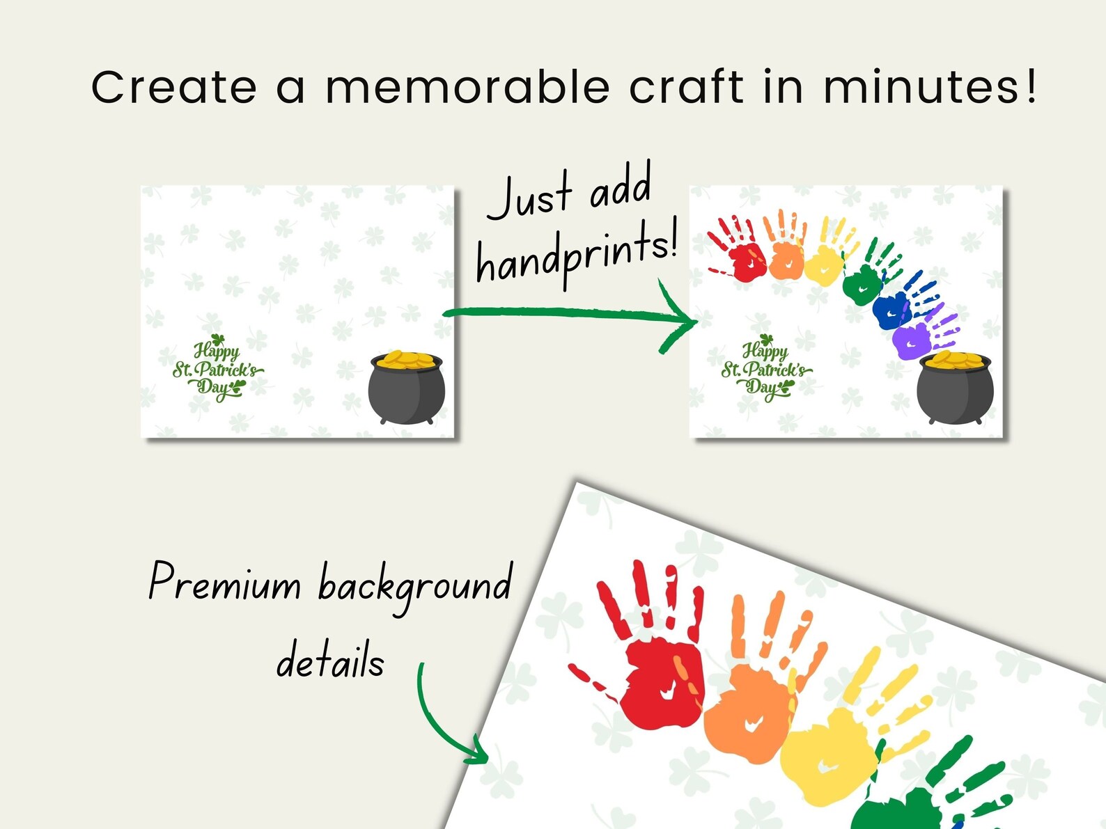 St Patrick's Day Rainbow Handprint Art | Rainbow Handprint Craft | Pot ...