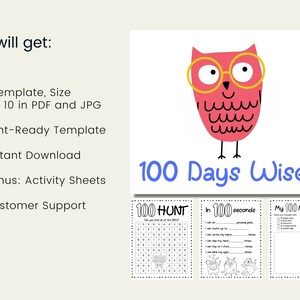 100 Days of School Handprint Art Craft for Kids | 100 Days Wiser Owl ...