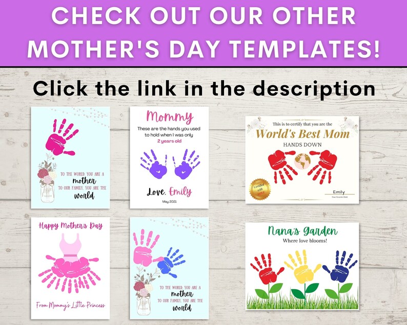 EDITABLE Gift for Mom Printable Handprint Art | DIY Mother's Day Craft ...