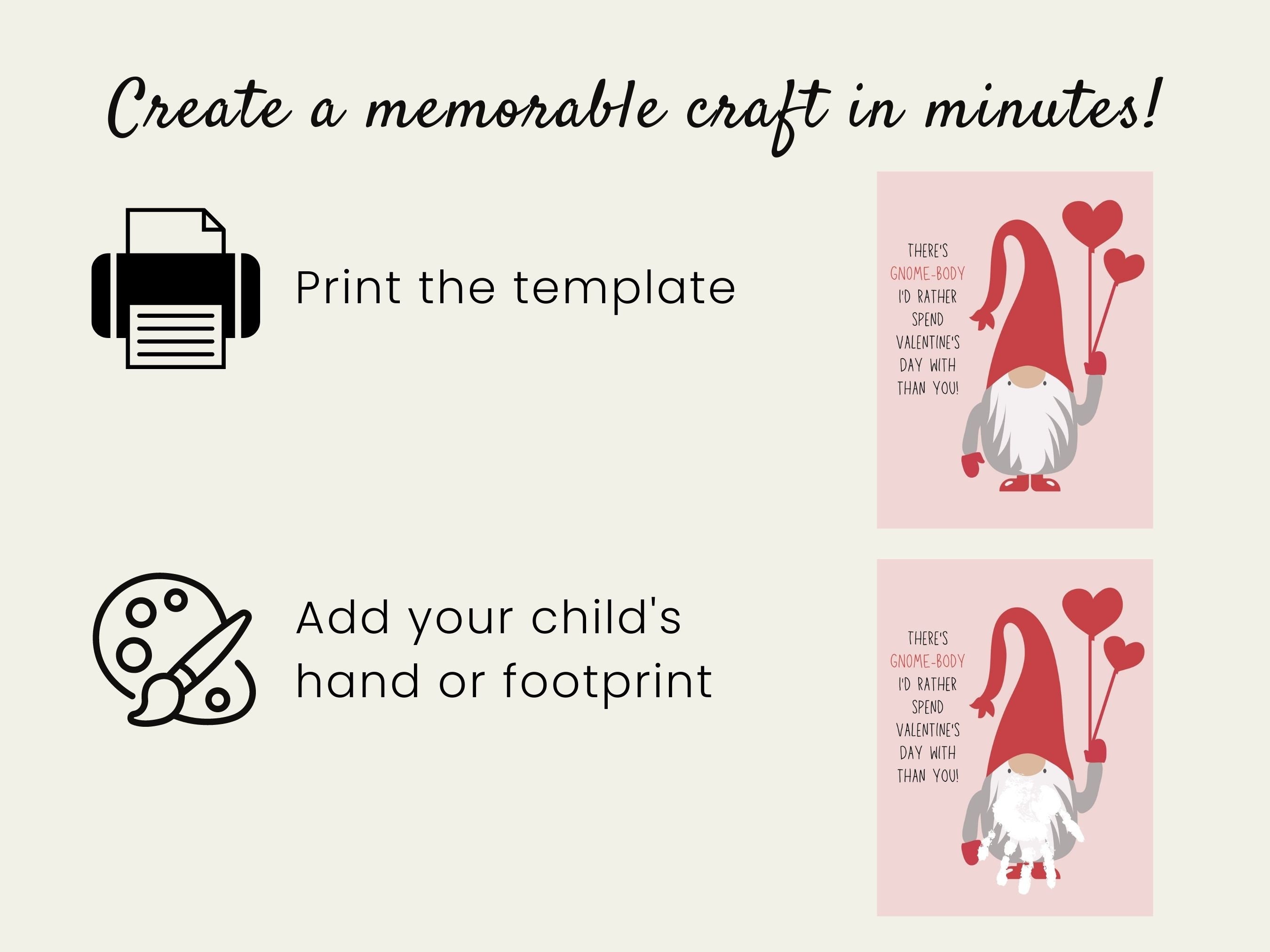 Valentine Gnome Handprint Art Craft DIY Valentine Crafts for Kids ...